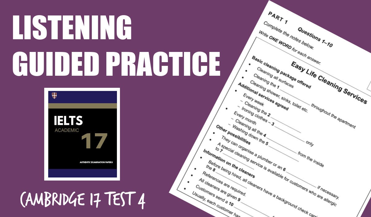 Let s Do The IELTS Cambridge 17 Test 4 Listening Test My IELTS Let s Do The IELTS Cambridge 17 Test 4 Listening Test My IELTS